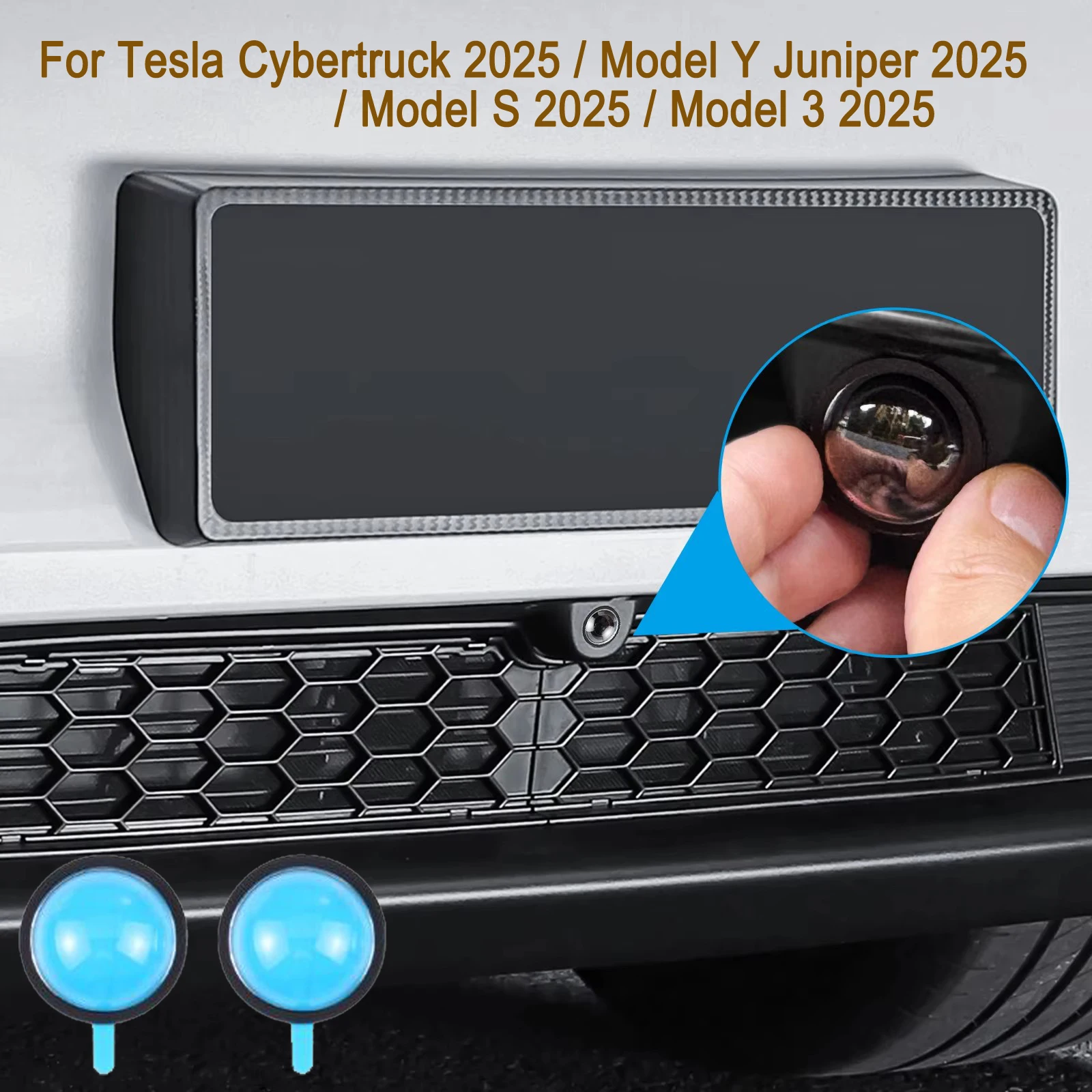 Front Bumper Camera Lens Guard PC Protector For Tesla Cybertruck ...