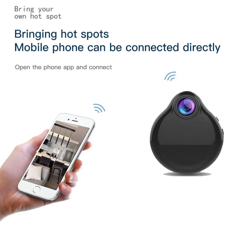 1080P HD Camera Necklace Wearable Pendant Micro Camera Wifi Remote ...