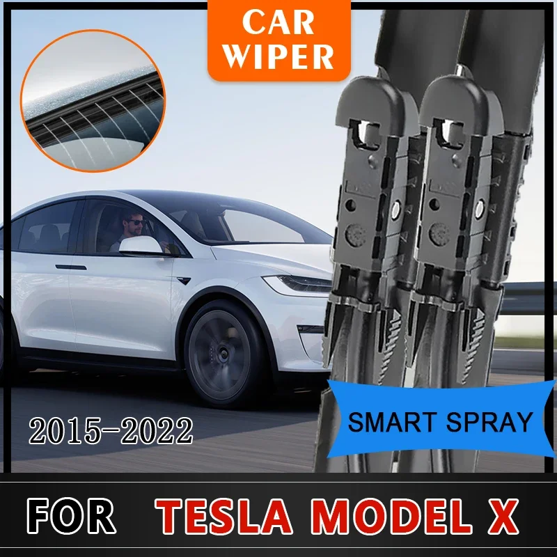 For-Tesla-Model-X-2015-2022-Spray-Washer-Water-Wiper-Blades-Injectors ...