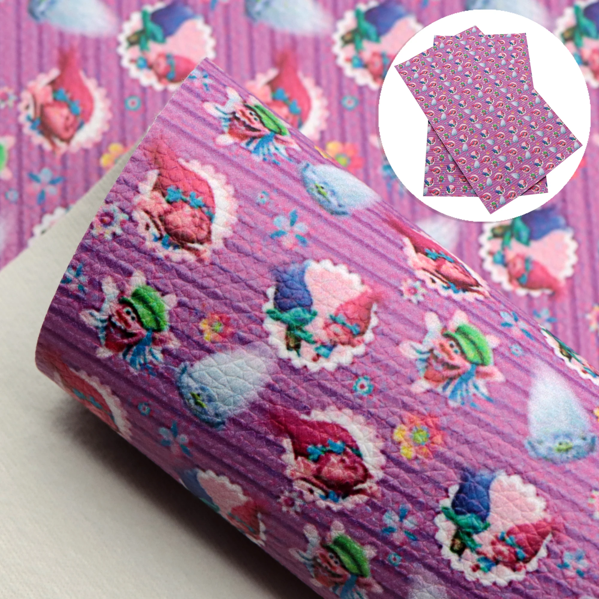 20*33cm Cartoon Poppy Lychee Pattern Faux Leather Sheets Soft Synthetic ...