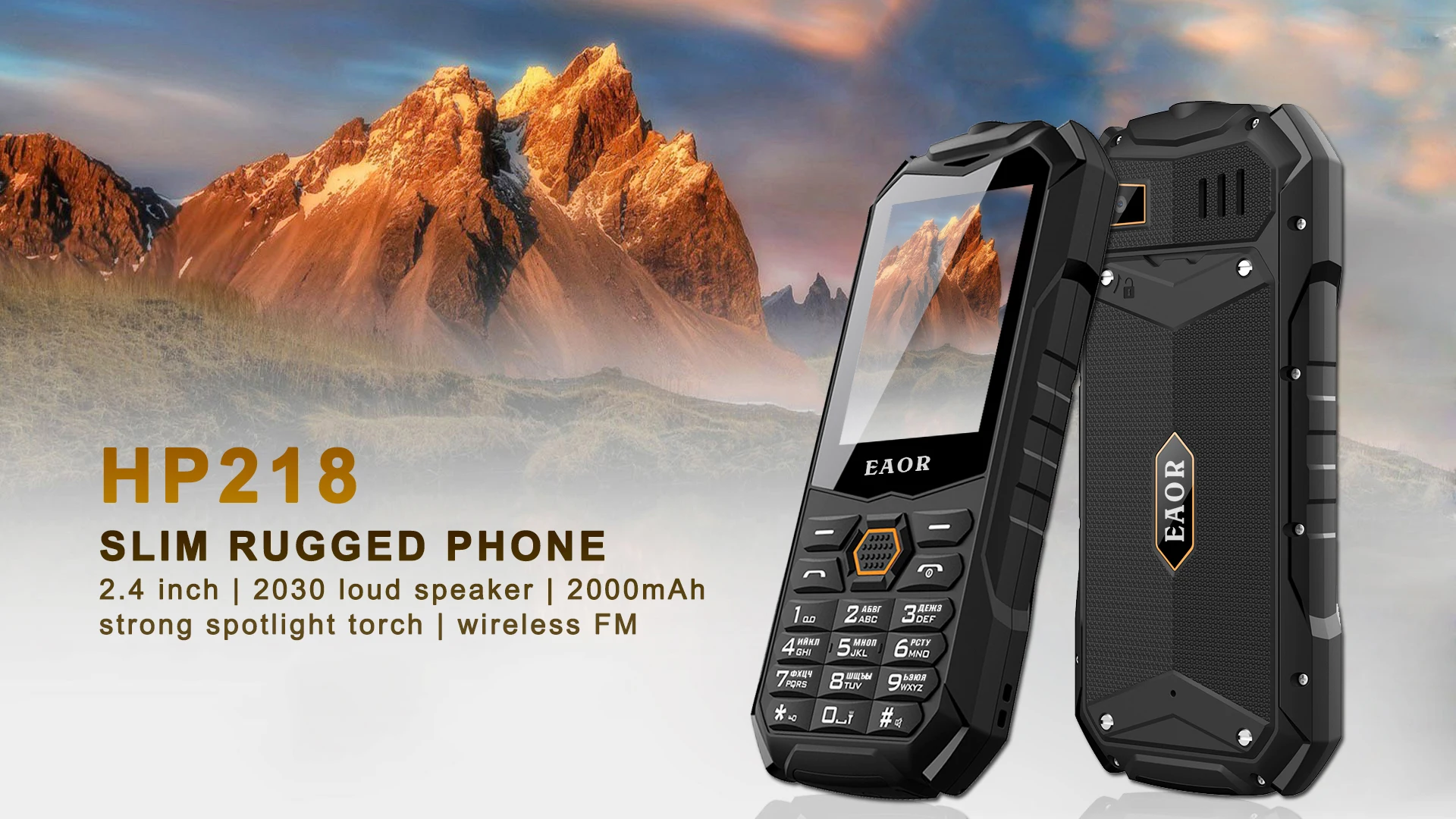 EAOR 2G Slim Rugged Phone IP68 Waterproof Outdoor Keypad Phones 2000mAh ...