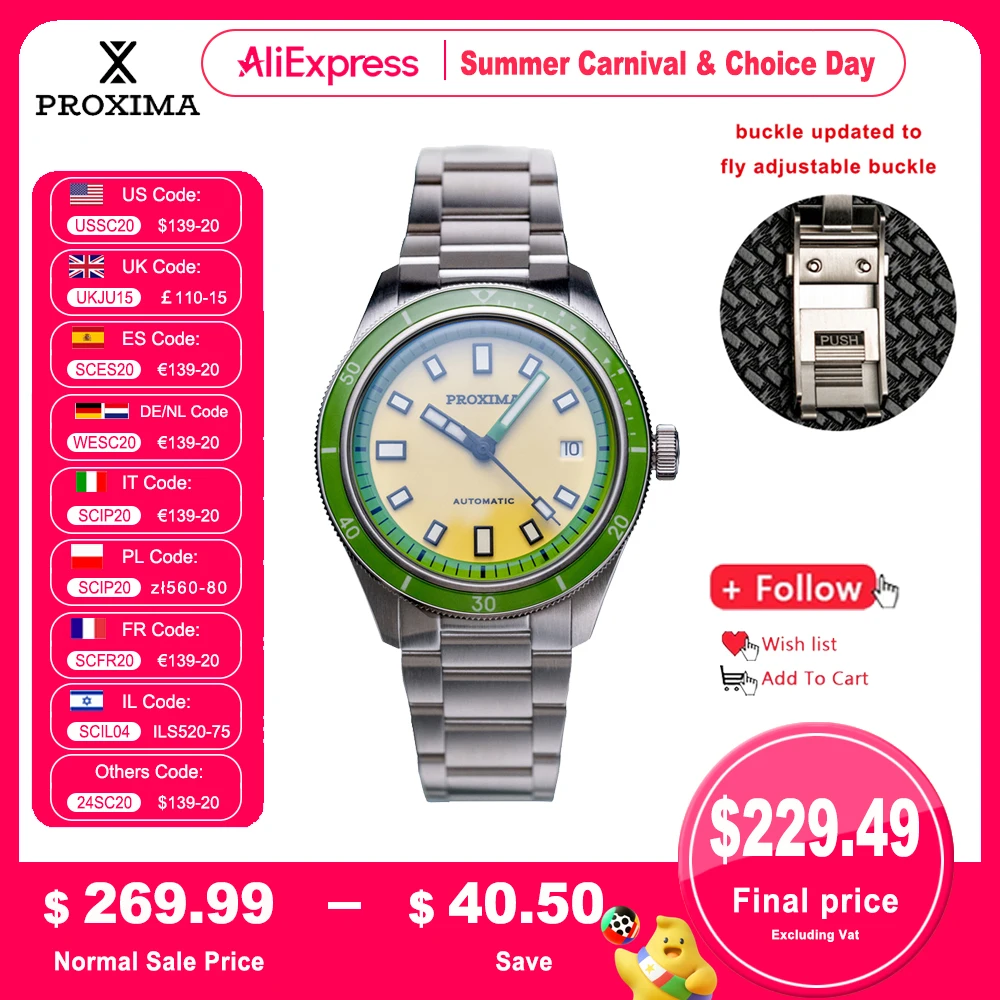 2024-Proxima-PX1703-1A-New-39mm-Men-s-Mechanical-Watches-Avocado-Dial-PT5000-Automatic-Watch ...