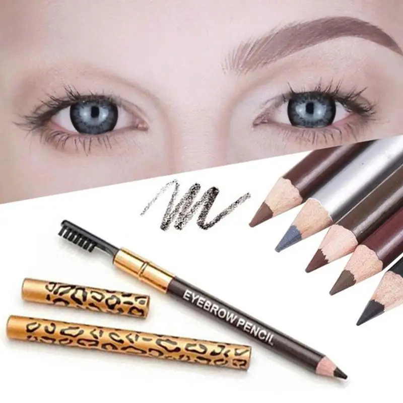 Double-headed-Leopard-Eyebrow-Pencil-Brush-Makeup-Natural-Brow ...