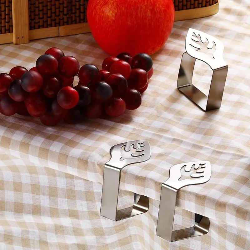 4PCS-Stainless-Steel-Tablecloth-Clips-Decorative-Leaf-Tablecloth-Clamp ...