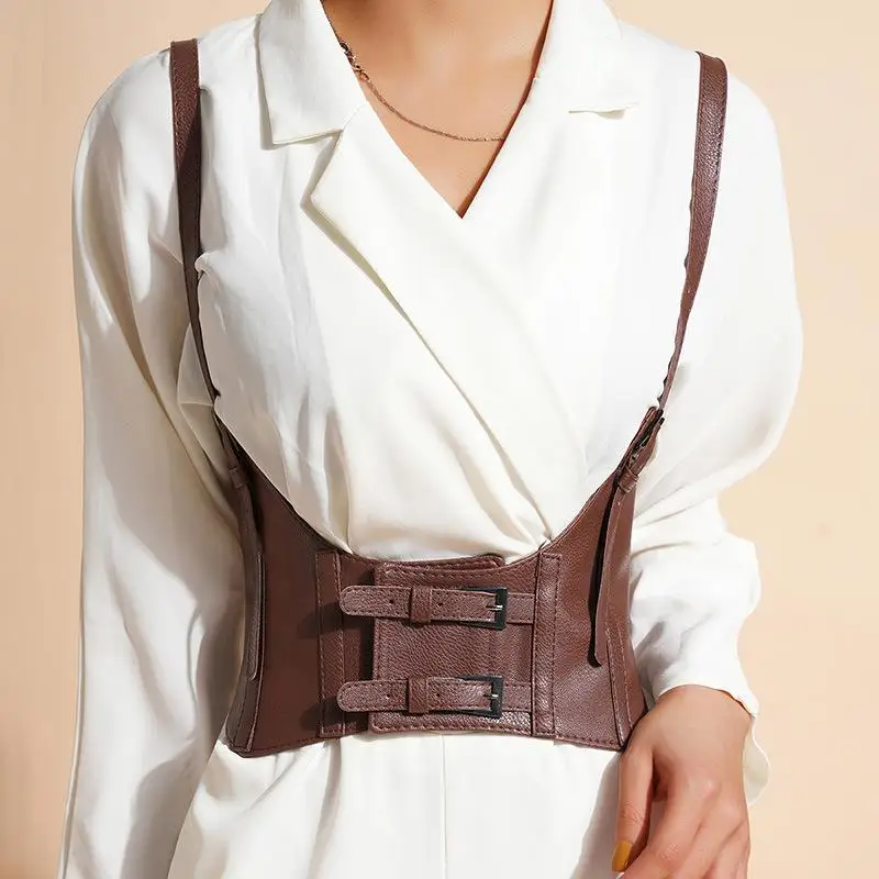1Pc Women's Waist Belt Underbust Corset PU Leather Adjustable Punk ...