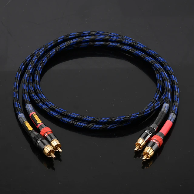 ATAUDIO One Pair HiFi RCA Cable for Amplifier DVD High Quality 6N OFC ...