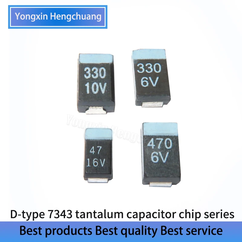 20PCS-D-type-7343-chip-tantalum-capacitor-6-3-V-10V-16V-330UF-470UF ...