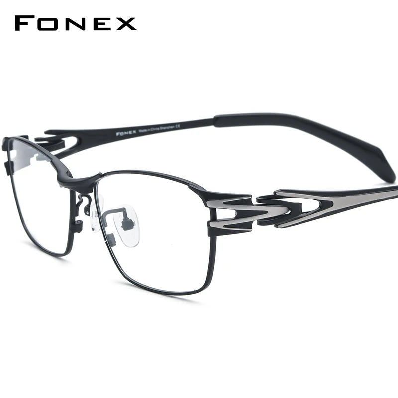 FONEX-Titanium-Eyeglasses-Frame-Men-2024-New-Women-Retro-Square ...