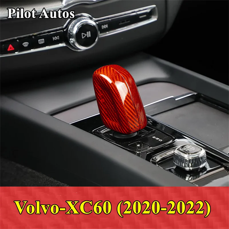 Genuine-Carbon-Fiber-Car-Gear-Shift-Knob-Cover-Trim-Sticker-For-Volvo ...