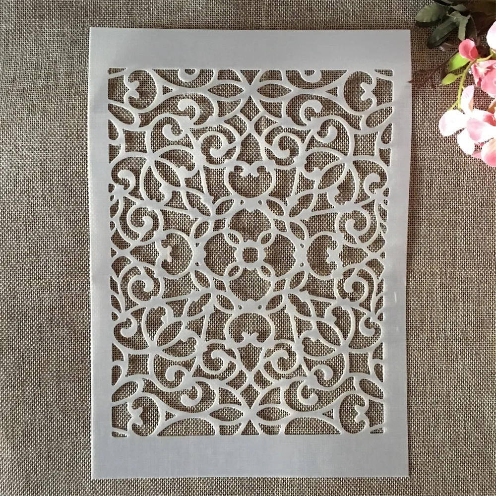 A4-29cm-Floral-Net-Mesh-DIY-Layering-Stencils-Painting-Scrapbook ...