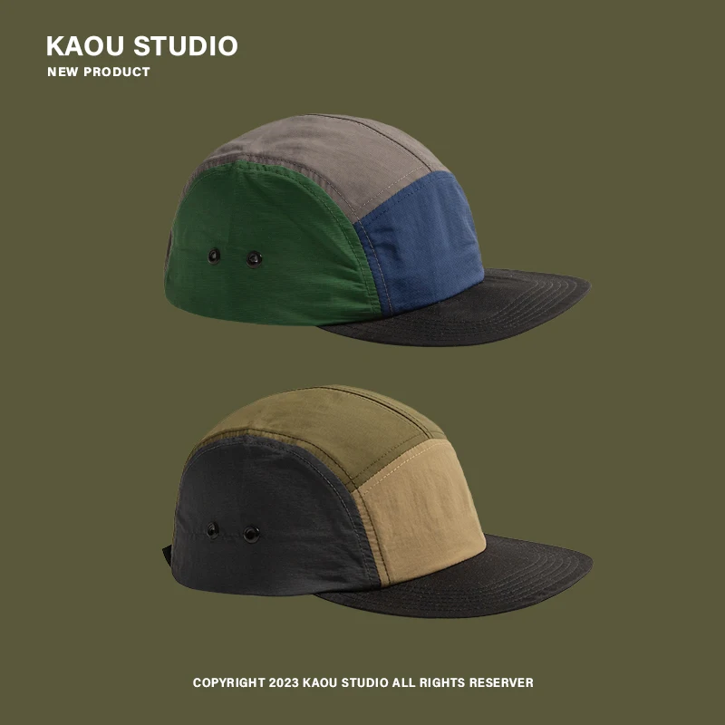 Five-Piece-Stitching-Baseball-Cap-Japanese-Style-Retro-Summer-Thin-Sun ...