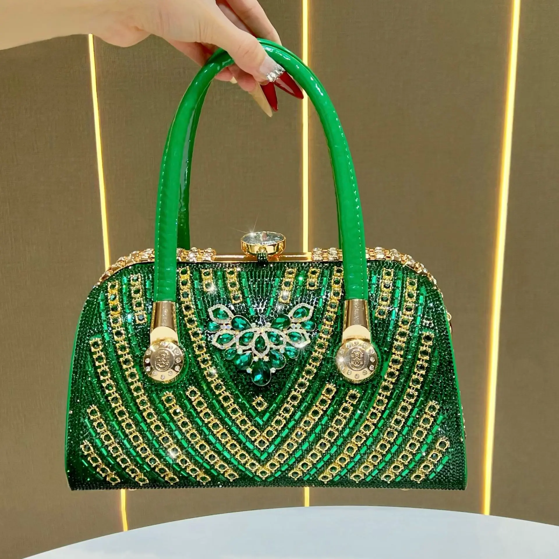 New shiny dinner bag, diamond-encrusted messenger bag, large-capacity ...