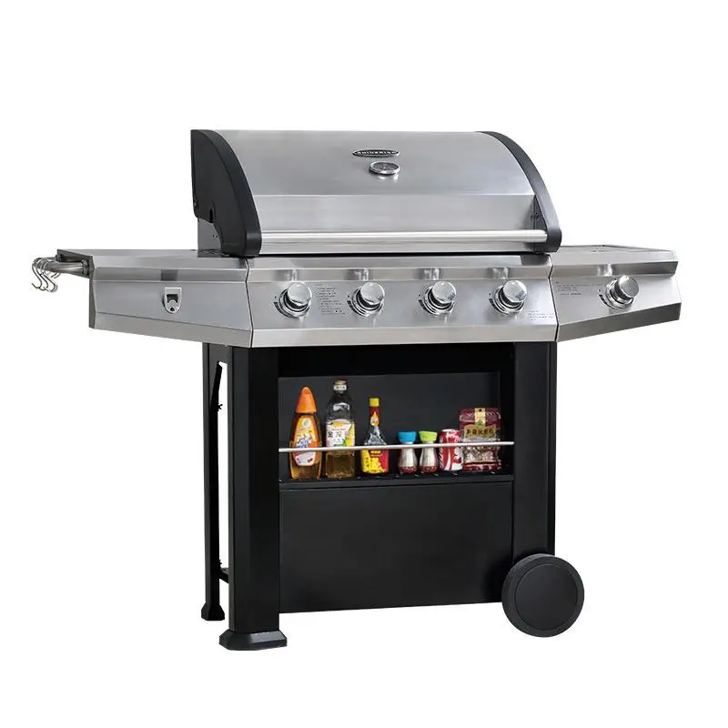 Portable-5-Burners-Gas-Griller-Machine-Commercial-Smokeless-Oven ...