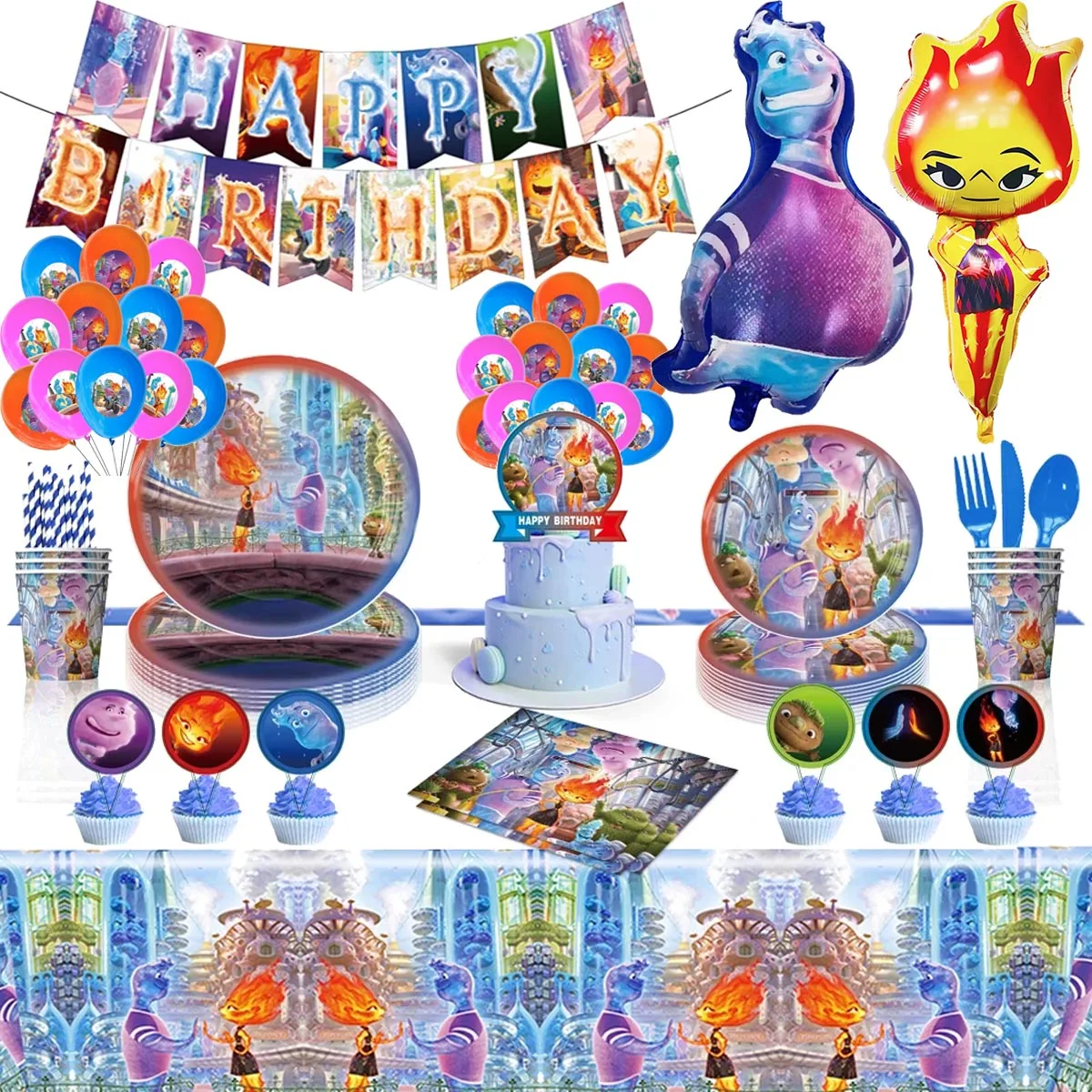 Disney-Elemental-Birthday-Party-Decorations-Tableware-Set-Kids-Favor ...