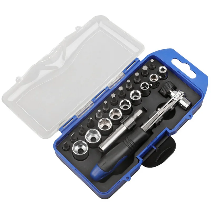 23-Pcs-Socket-Set-Quick-Wrench-Ratchet-Screwdriver-Extended-Connecting ...