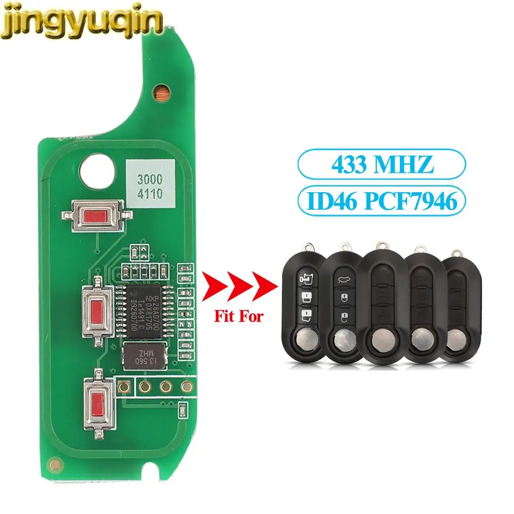 Jingyuqin-Remote-Car-Key-PCB-Board-433MHZ-ID46-PCF7946-Chip-For-Fiat ...