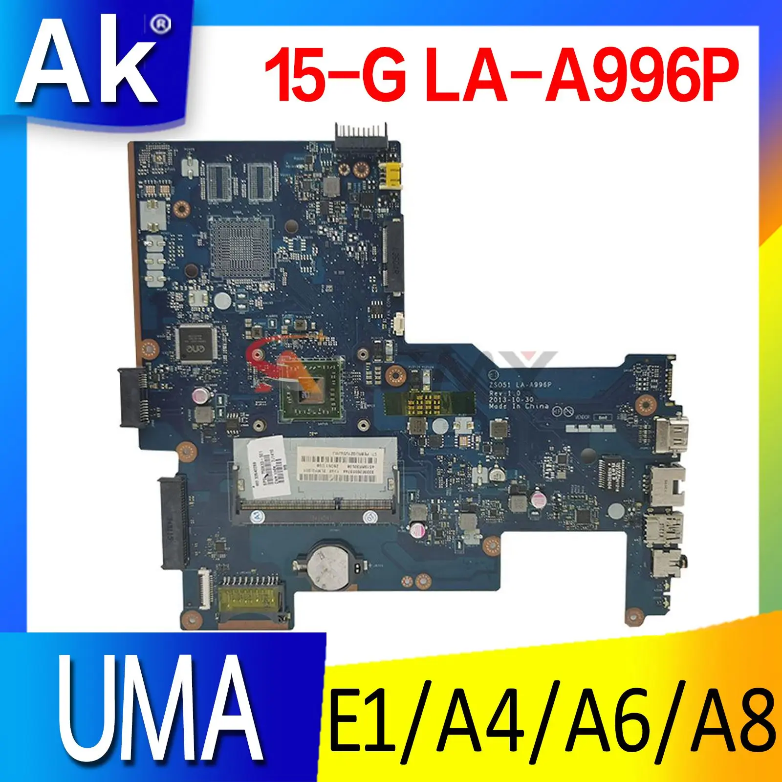 255 G3 LA-A996P Motherboard Mainboard with E1 A4 A6 A8 AMD CPU UMA for ...