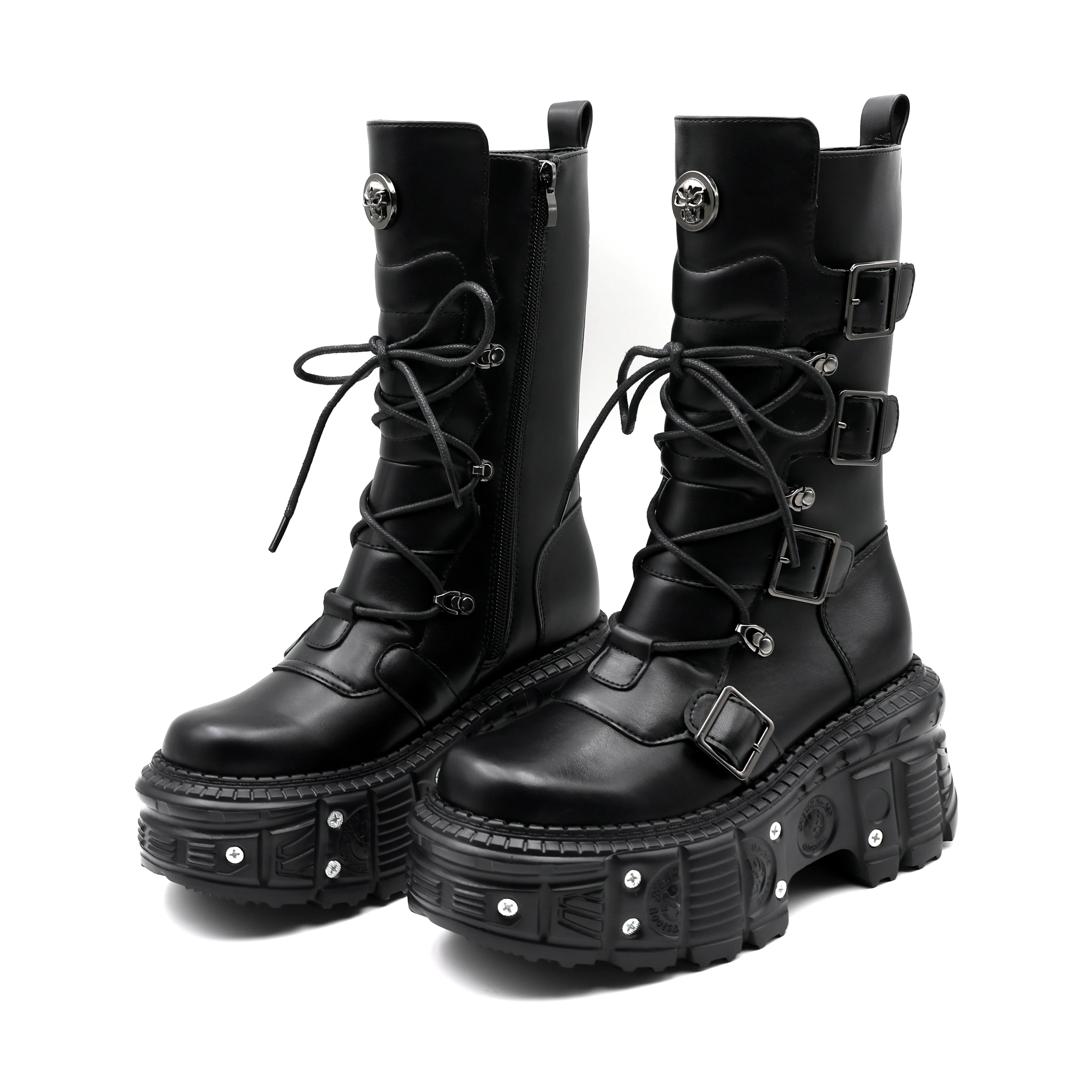 Zapatos-de-estilo-Punk-para-mujer-botas-de-plataforma-con-cordones ...