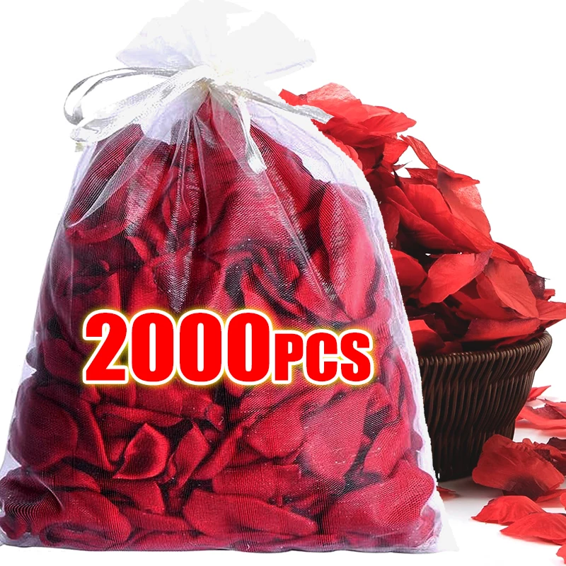 2000-100Pcs-Artificial-Fake-Rose-Petals-Colorful-Red-White-Gold-Roses ...