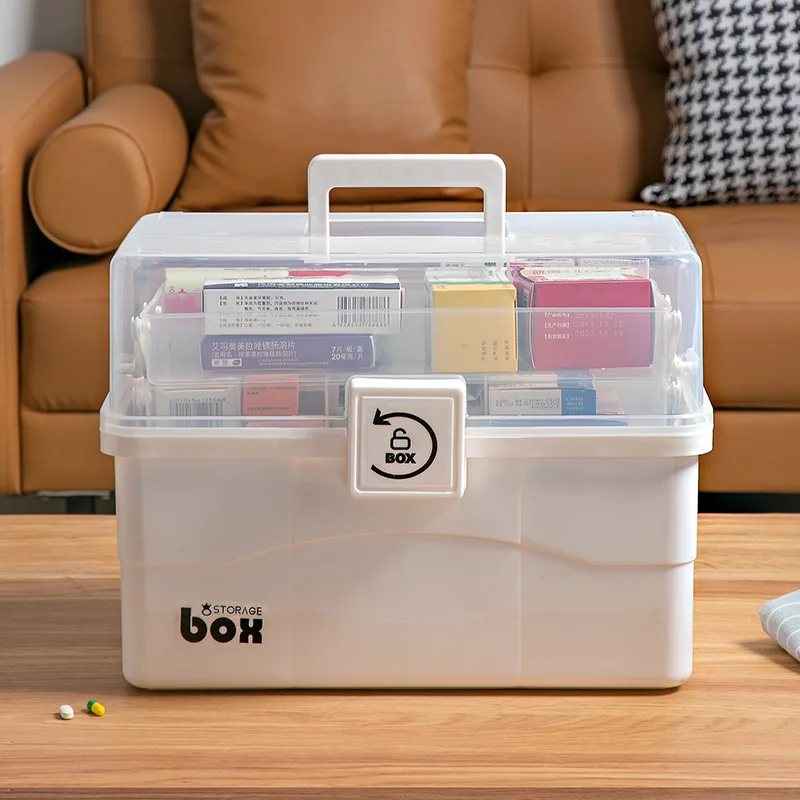 Household Portable Medical Storage Box Family Pack Multi layer Large ...