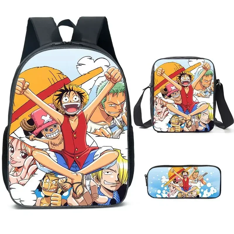 New-3PC-SET-One-Piece-Luffy-Schoolbag-Backpack-Student-One-Piece ...