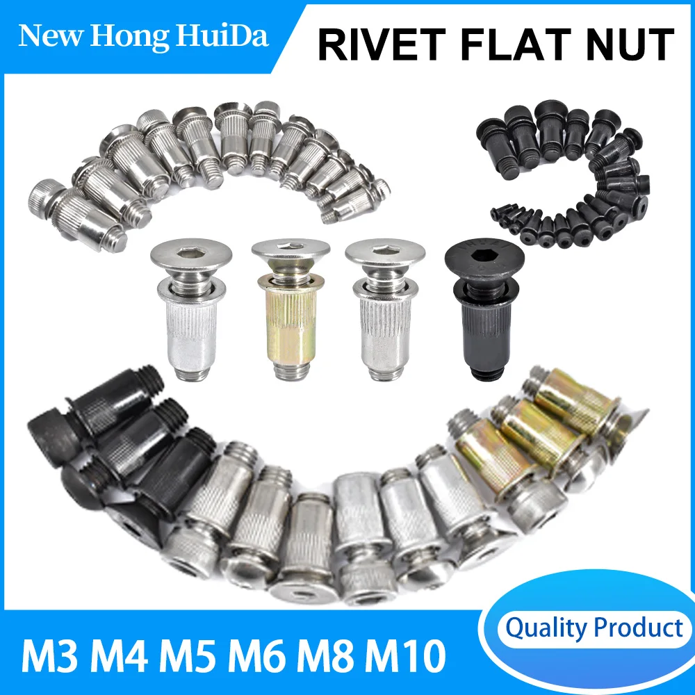 2-30pcs-Round-Cup-Head-Countersunk-Screw-Rivet-Nuts-Kit-M3-M10-Knurl ...