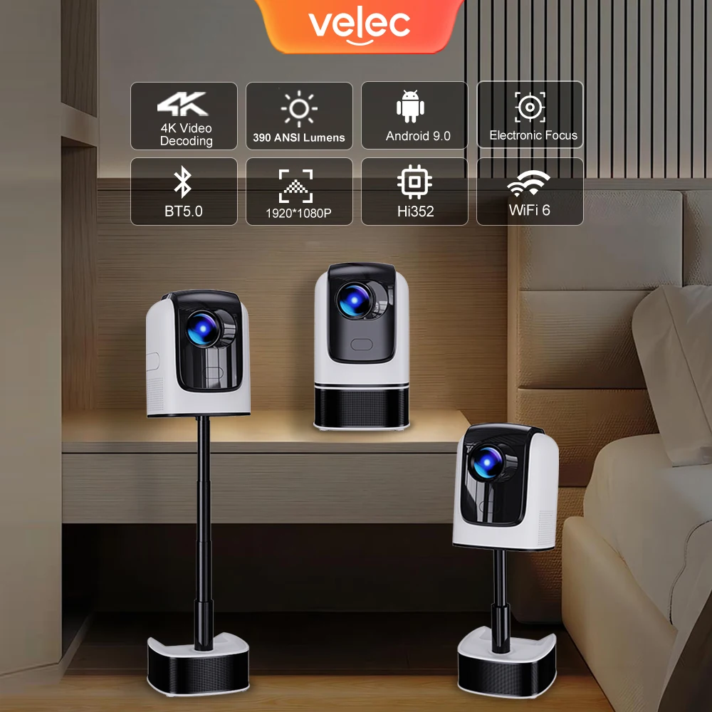 Projetor-Port-til-Inteligente-com-Trip-Alto-falante-HDL-Android-9-Home ...