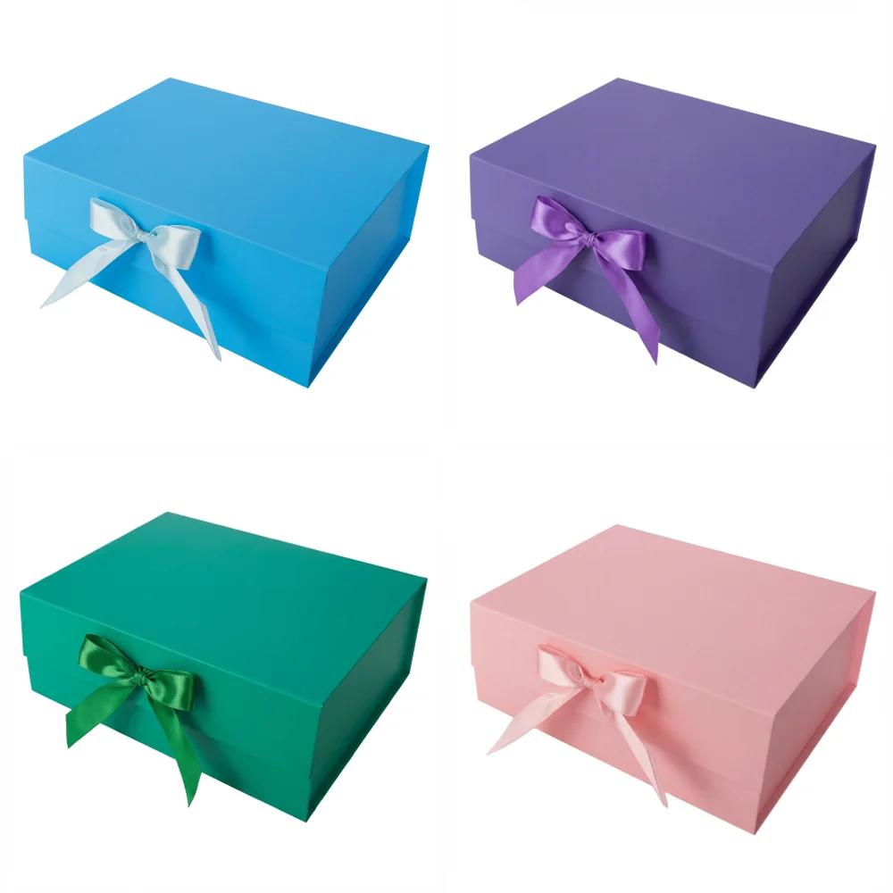 Caja de regalo de varios colores, caja de embalaje de bufanda con Nudo ...