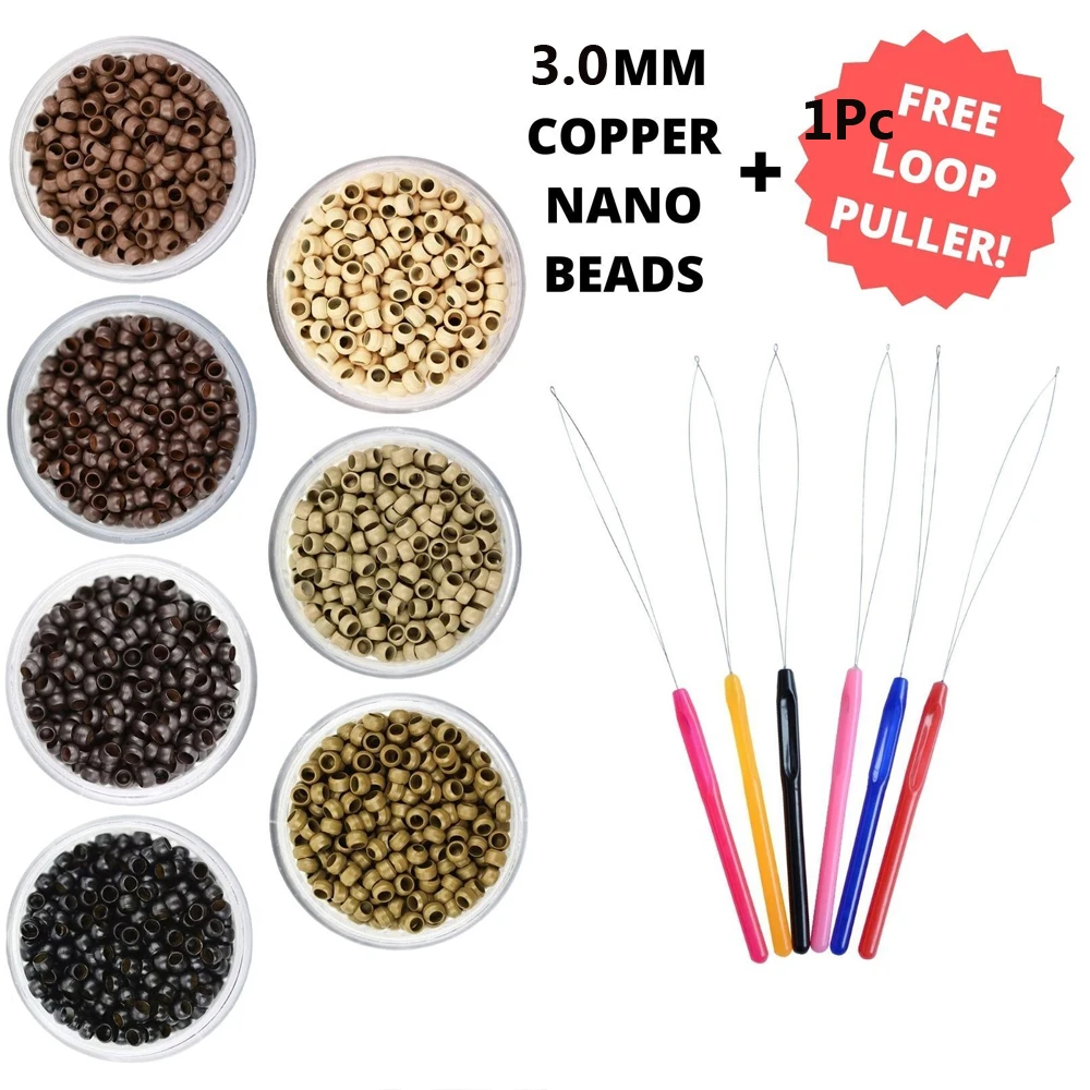 Nano Rings 3.0mm Non-Silicone Nano Beads for Hair 1000units Nano Micro ...