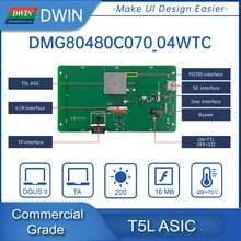 DWIN LCD 모듈, 상업용 터치 패널 스크린, 스마트 UART TFT 디스플레이 DMG80480C070-04W, 800* ...