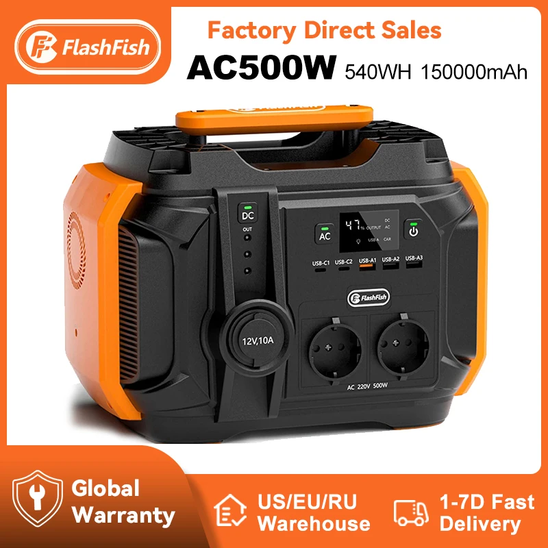 Flashfish Power Station Ac 230v 500w | Solar Generator Power Station Eu ...