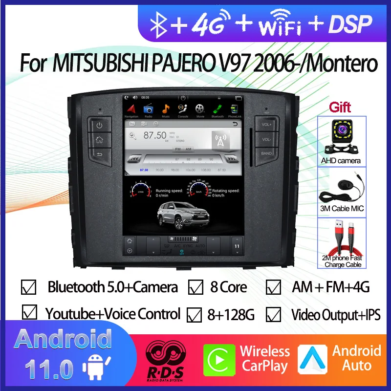 10-4-Tesla-Style-Android-11-Car-GPS-Navigation-For-MITSUBISHI-PAJERO ...