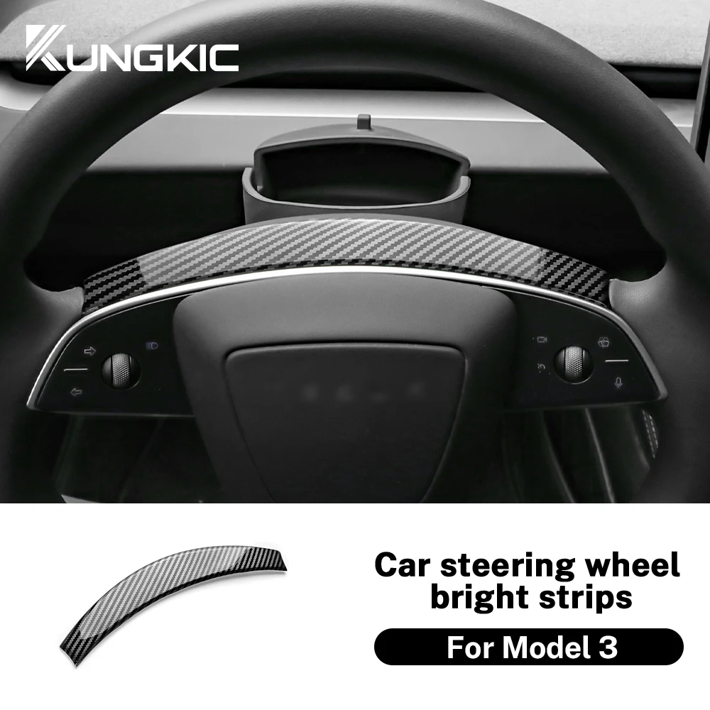 Steering-Wheel-Frame-Cover-for-Tesla-Model-3-Highland-2024-Matte-ABS ...