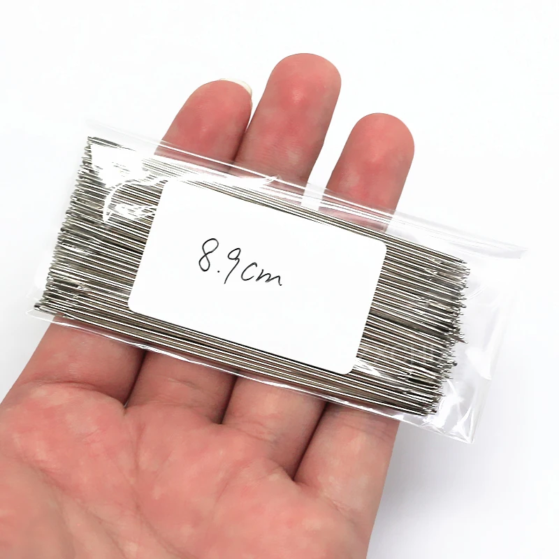 100-PCS-Stainless-Steel-Large-Eye-Needles-Home-Hand-Sewing-Needles-For ...
