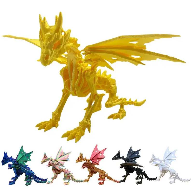 3D-Printed-skeleton-flying-dragon-Figures-Multi-color-Movable-Dragon ...