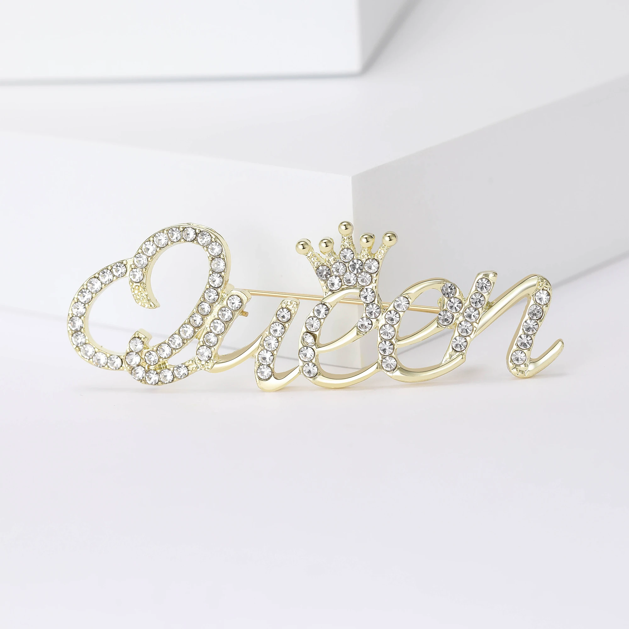 Broches de letras de diamantes de imitación para mujer, pasadores de ...