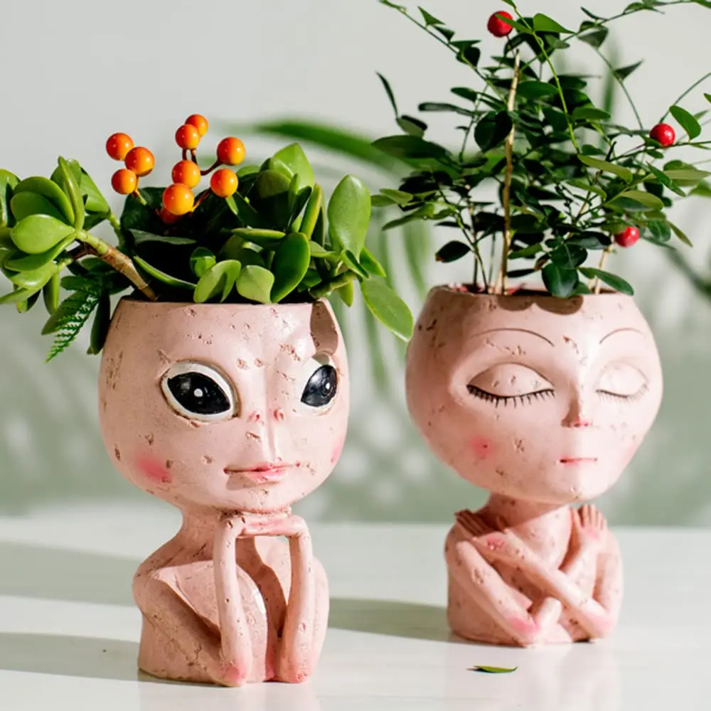 Sculpture Head Planters