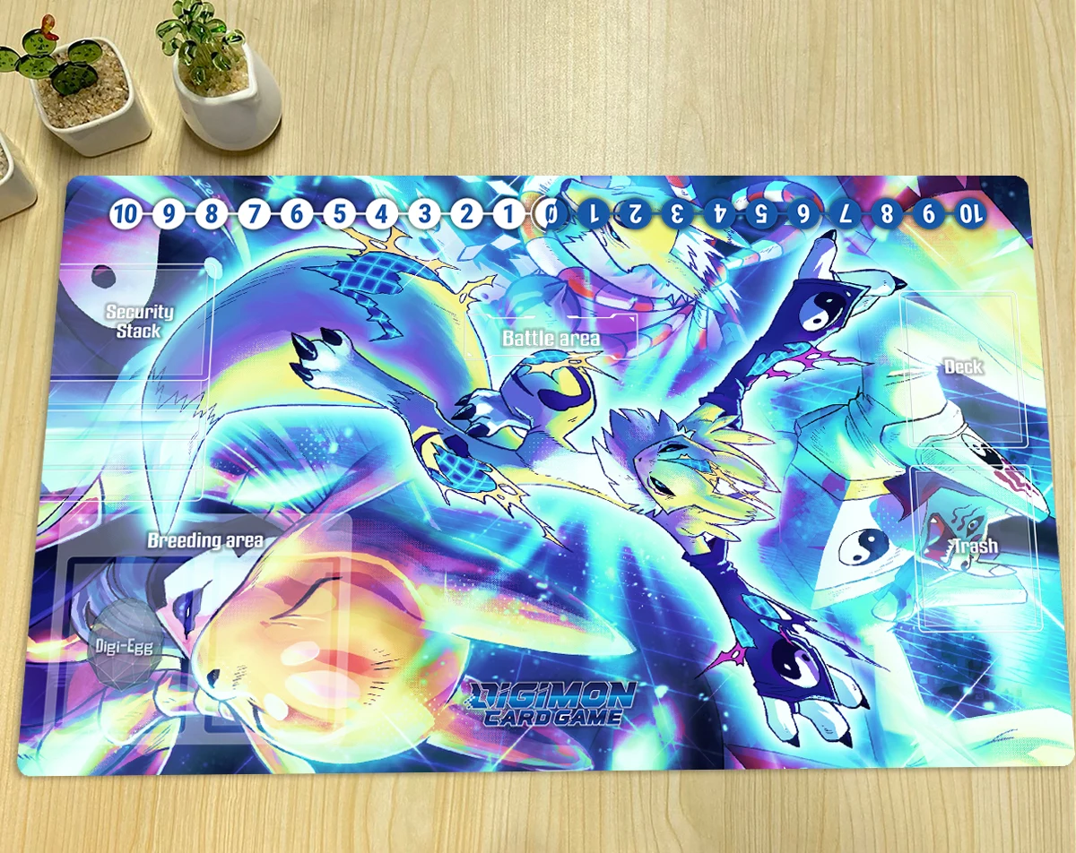 Digimon Playmat Renamon Sakuyamon DTCG CCG Trading Card Game Mat Custom ...
