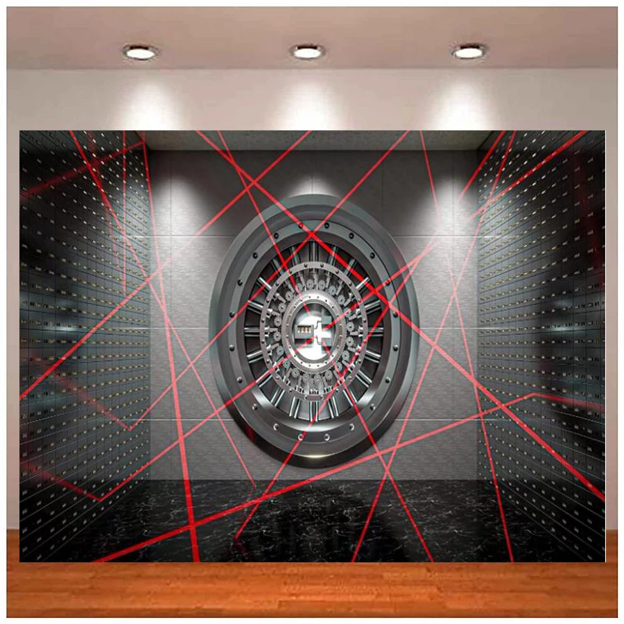 Photography-Backdrop-Bank-Vault-Interior-Safe-Box-Red-Laser-Beam ...