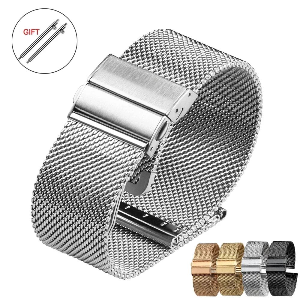 Stainless-Steel-Watch-Band-18mm-20mm-22mm-Quick-Release-Mesh-Watch ...
