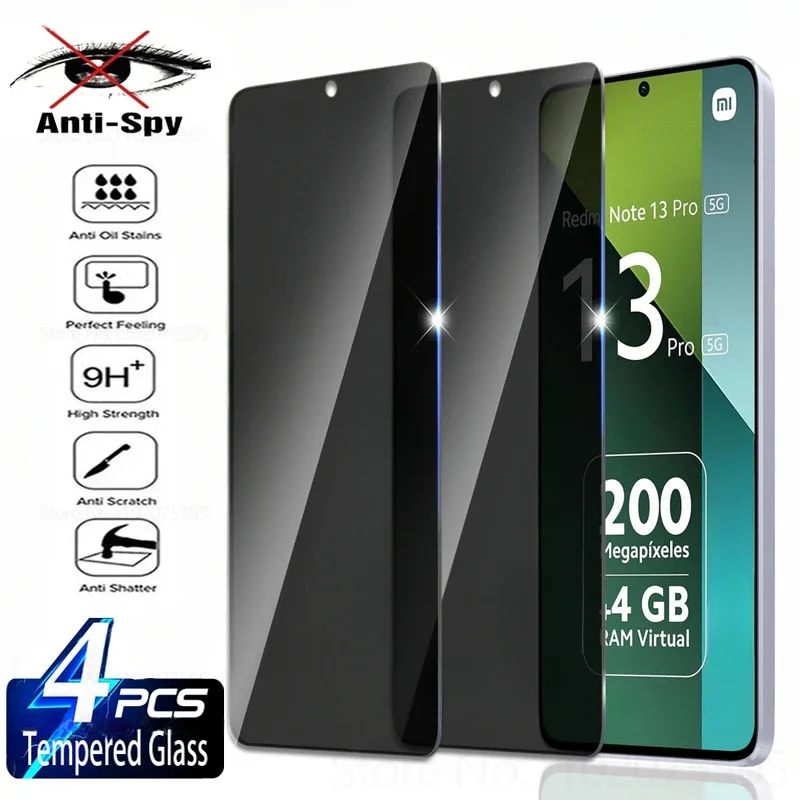 4Pcs-Anti-Spy-Screen-Protector-For-Xiaomi-Redmi-Note-13-12-11-Pro-5G ...