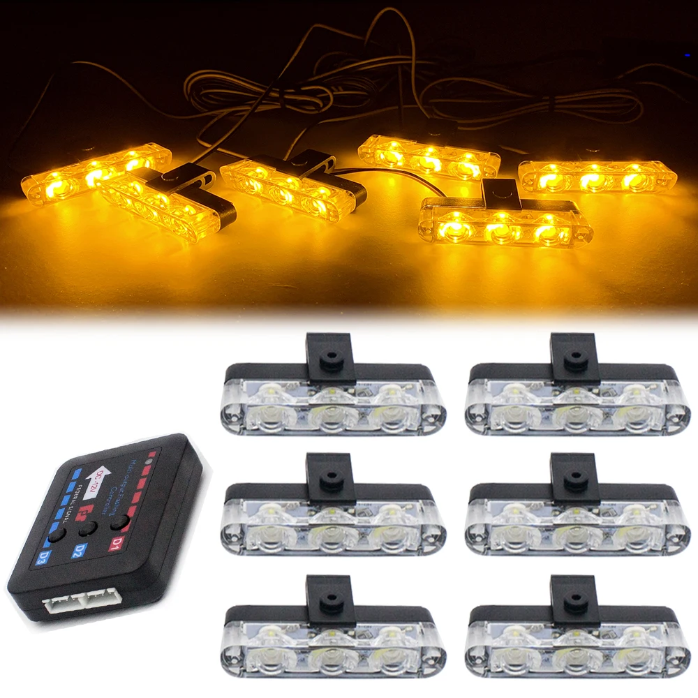 3-Led-Auto-Front-Grille-Strobe-Politie-Lichten-Flitser ...