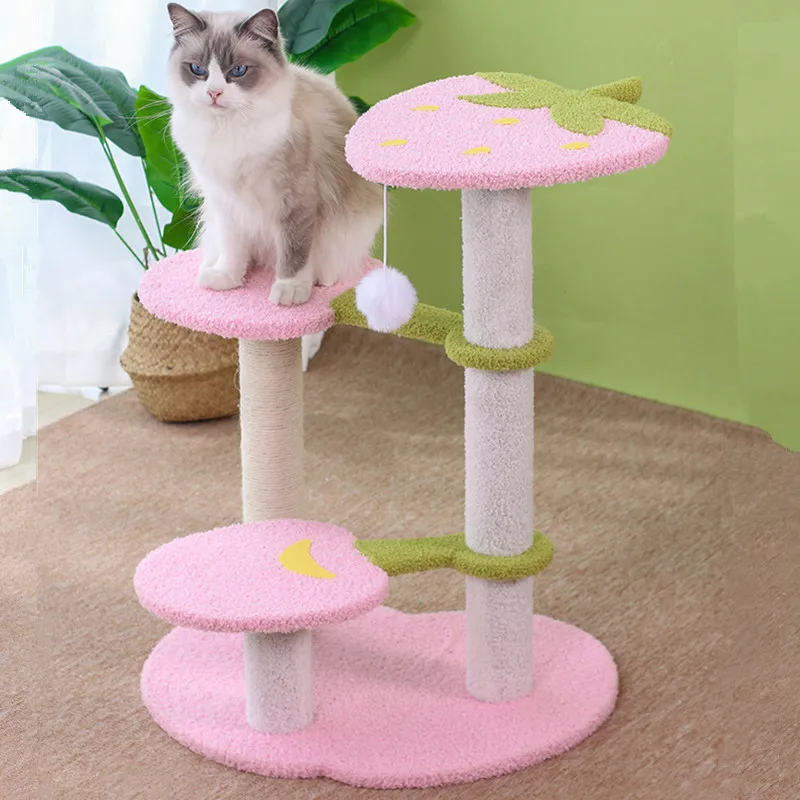 Rumah pohon kucing cakar kucing dengan Tempat Tidur sarang Sisal ...