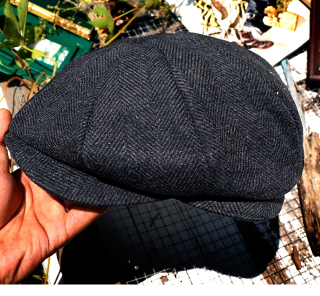 Retro Big Size 62cm Newsboy Caps Men Vintage Wool Peaky Blinders ...