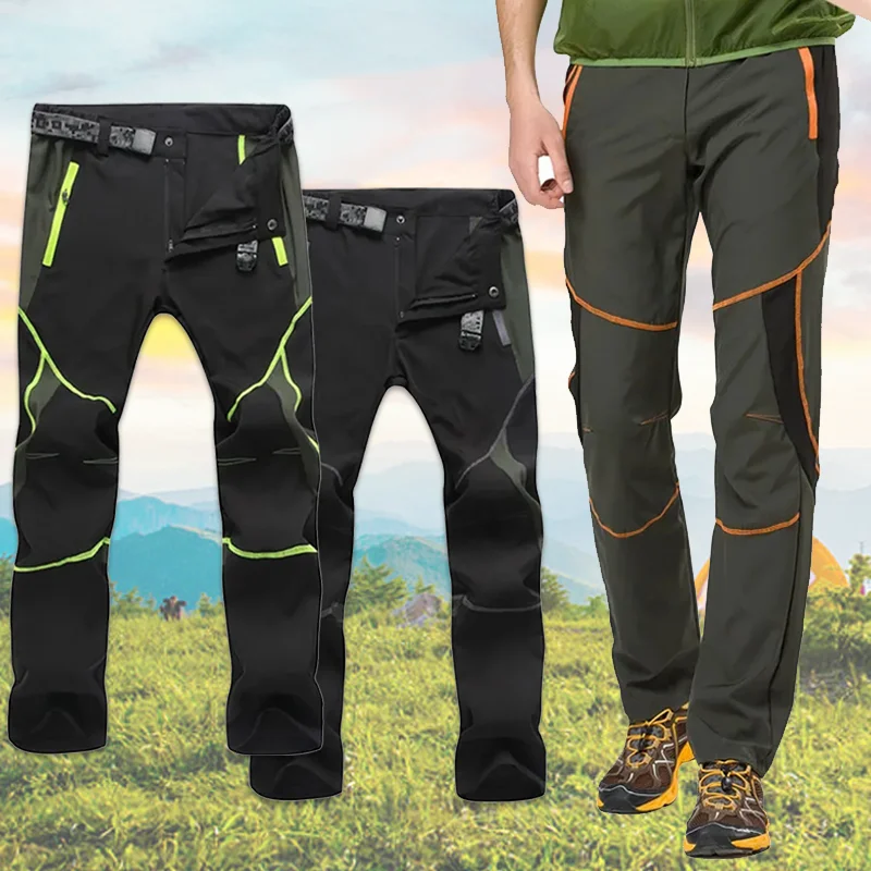 Outdoor Men Hiking Camping Pants Wear Resistant Quick Dry Thin Pant ...