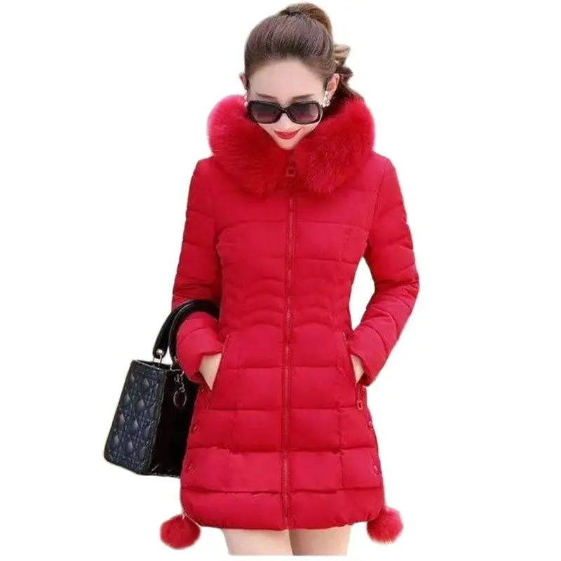 2022-New-Parker-Coat-Women-Down-Cotton-Jacket-Medium-Long-Slim-Fit-Add ...