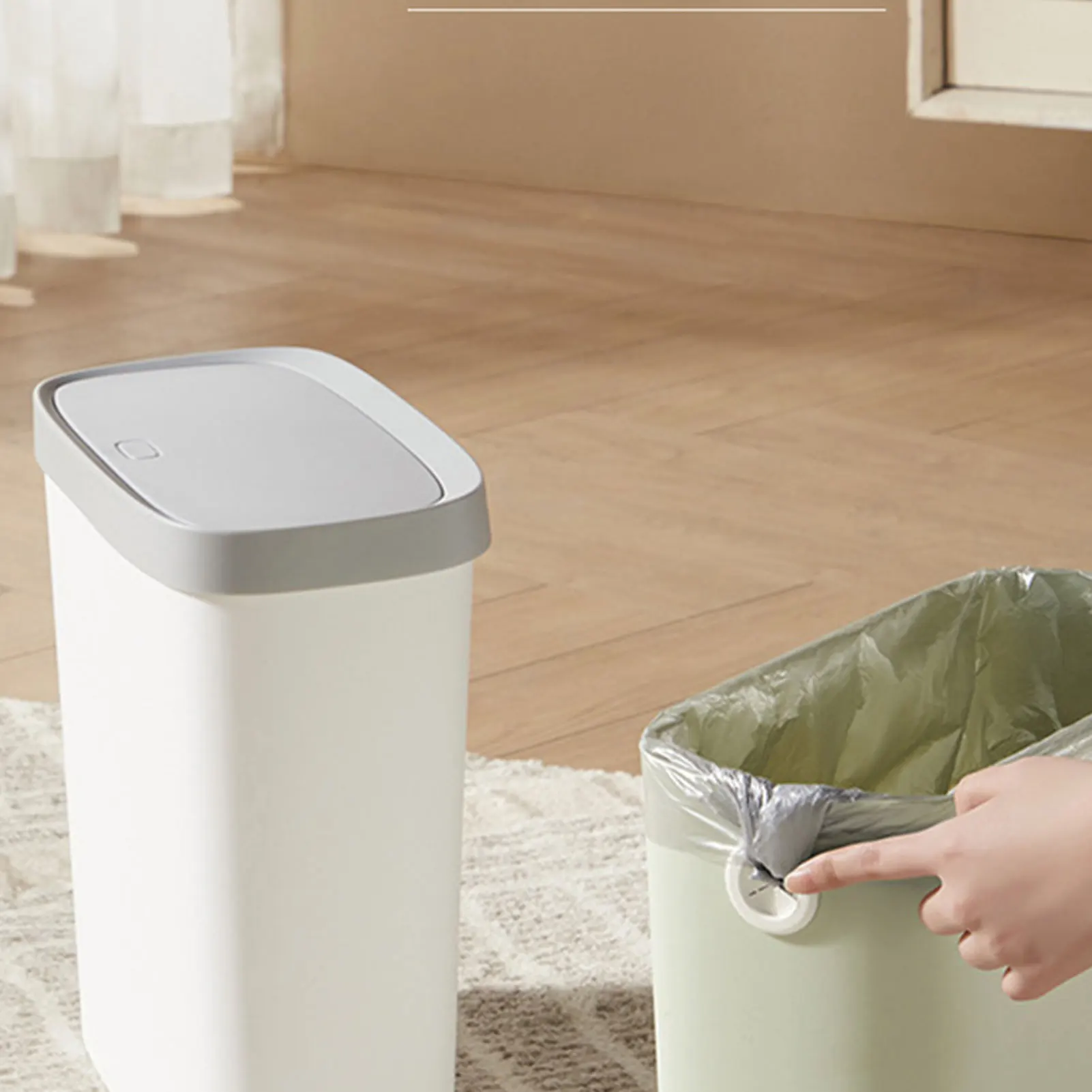 Plastic-Trash-Bin-With-Lid-Space-Saving-Design-Suitable-For-Bathroom ...
