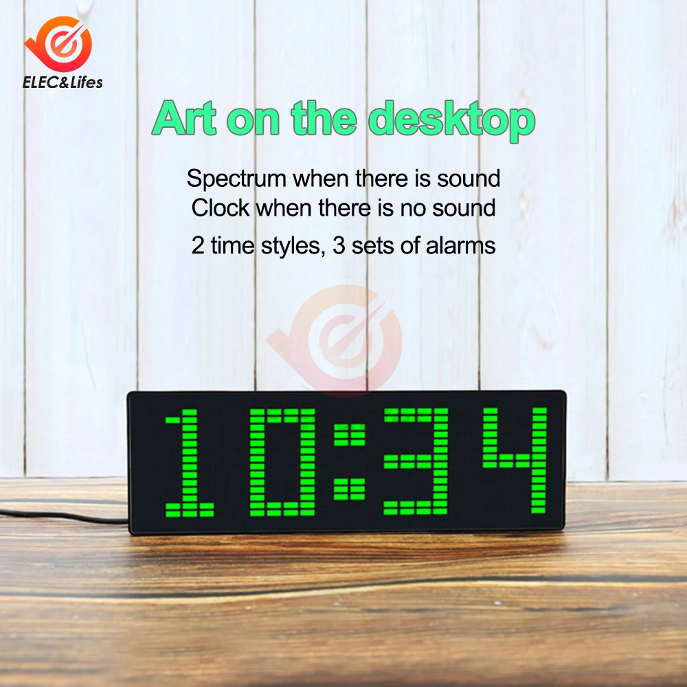 LED-Music-Spectrum-Rhythm-Display-RGB-Light-Electronic-Clock-Voice ...