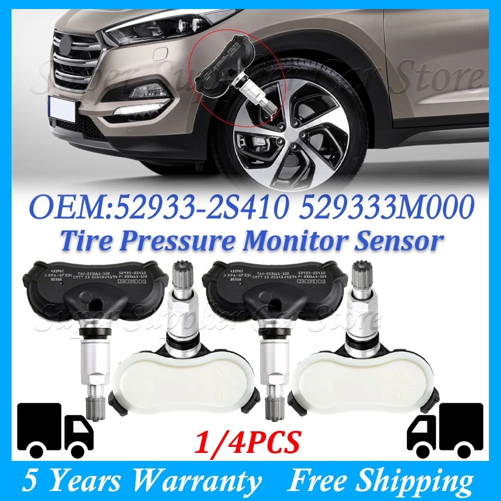 1/4PCS Tire Pressure Sensor 433MHZ 52933-2S410 529333M000 For Kia ...