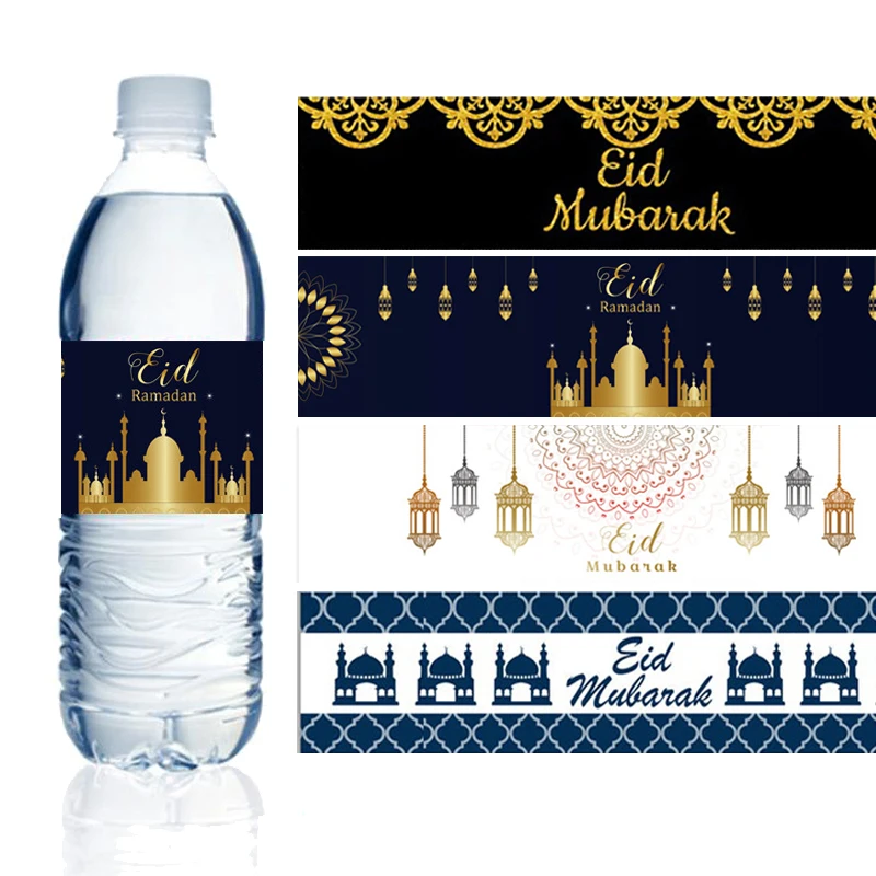 10pcs-Eid-Mubarak-Bottle-Wrapper-Paper-Sticker-Ramadan-Kareem-Festival ...